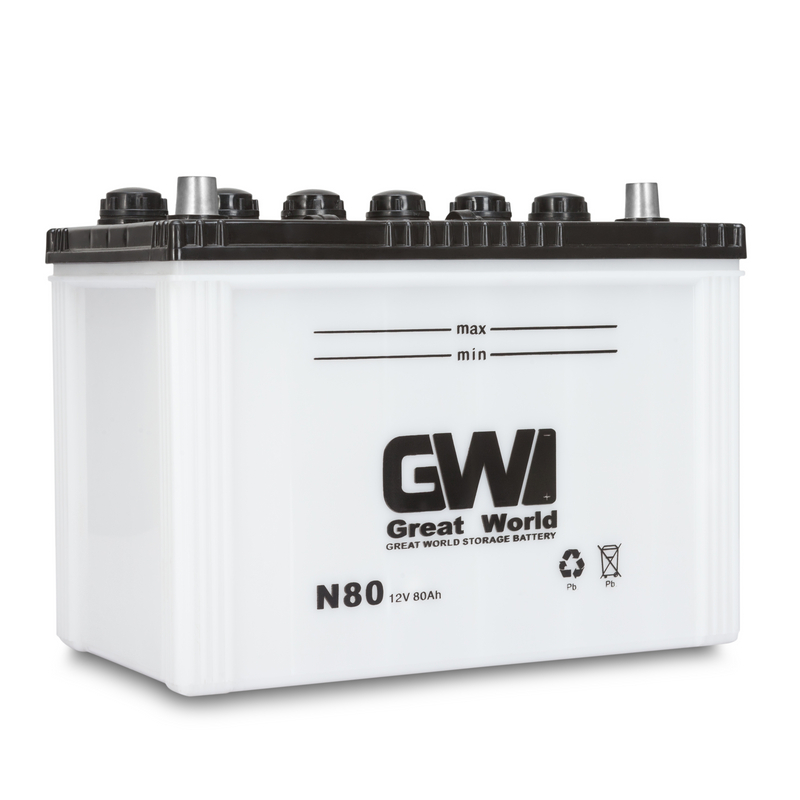 GW Brand 12V 80Ah JIS Car Battery N80 Dry Charged auto starter lead ...